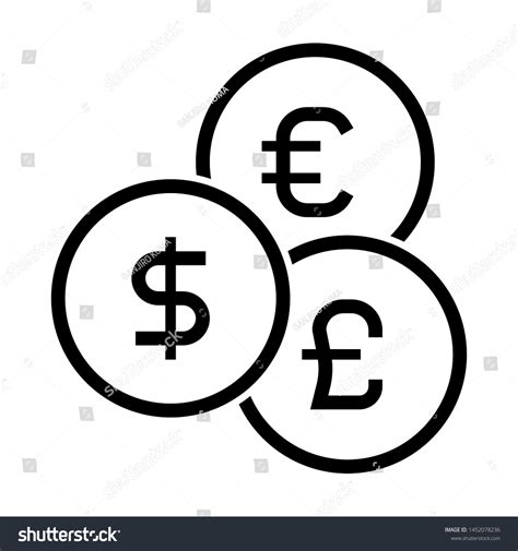 Foreign Currency Icon Stroke Outline Style Stock Vector Royalty Free