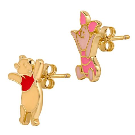 Disney Classics Winnie Piglet Sterling Silver Mismatched Earrings