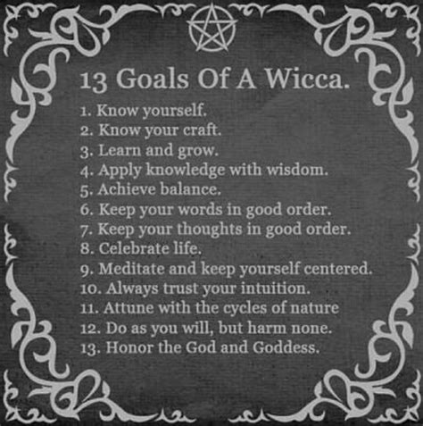13 Goals Of Wicca Wicca Wicca For Beginners Wiccan