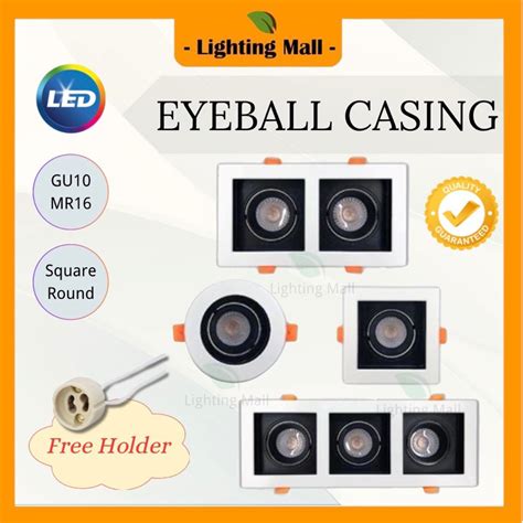 Led Eyeball Fitting Casing Black White Downlight Casing Shopee Malaysia