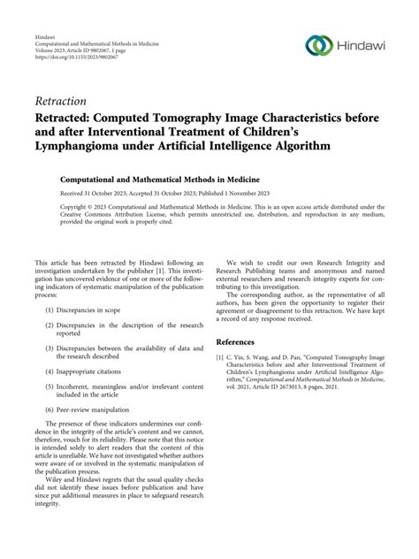 pdf retracted computed tomography image characteristics before and