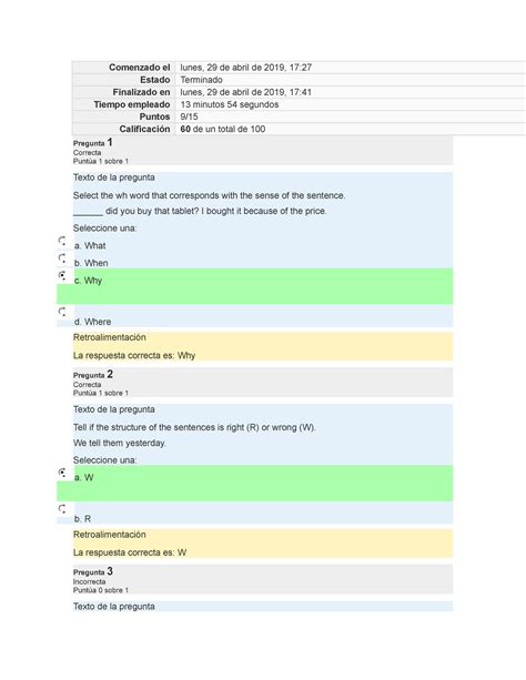 Assignment 3 Questionnaire U2 Docx Comenzado El Lunes 29 De Abril De