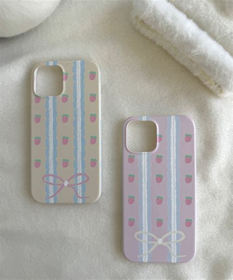 Strawberry Pastel Lace 2color 딸기 파스텔 레이스 하드 케이스 에이블리
