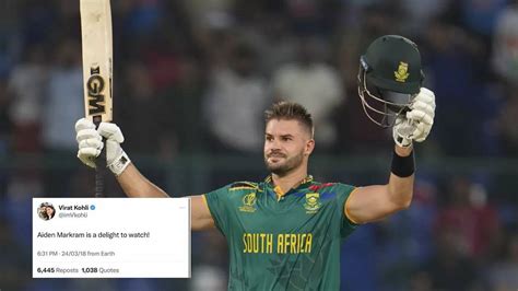 Virat Kohlis Seven Word Tweet For Aiden Markram After South African