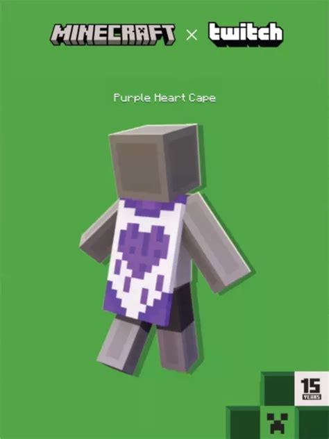 Minecraft Twitch Purple Heart Cape Nur Code Eur 249 Picclick De
