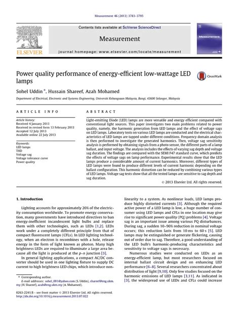 Measurement Sohel Uddin Hussain Shareef Azah Mohamed Pdf Light Emitting Diode Capacitor
