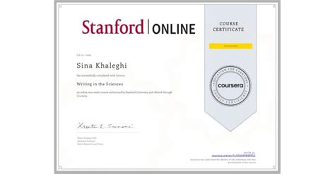 Sina Khaleghi On Linkedin Completion Certificate For Writing In The Sciences