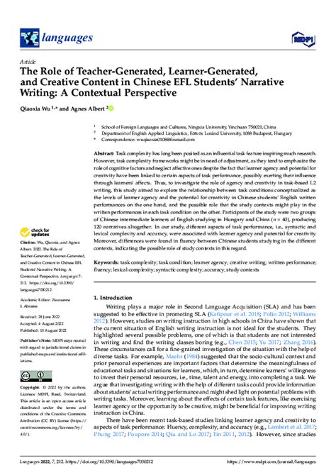 Pdf The Role Of Teacher Generated Learner Generated And Creative