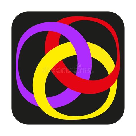 Intertwined Rings Illustration Abstract Loop Pattern Vibrant Color Combination Vector Dynamic