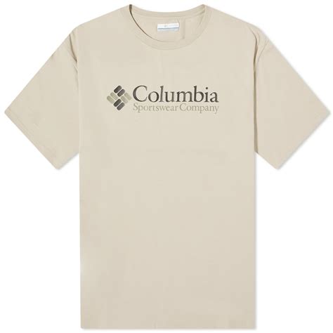 Columbia Retro Logo T Shirt Ancient Fossil End Gb