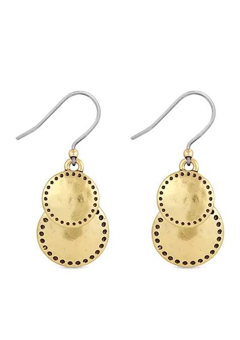 Lucky Brand Gold Tone Double Drop Earrings Belk