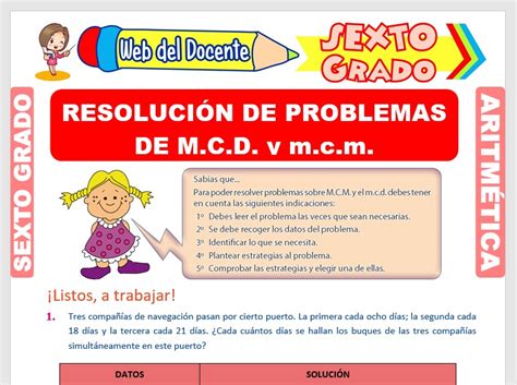 Problemas De Mcd Y Mcm Para Sexto Grado De Primaria Web Del Porn Sex Picture