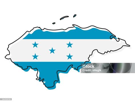 국기 아이콘 온두라스의 양식에 일치시키는 윤곽지도 온두라스 벡터 일러스트레이션의 플래그 색상 맵입니다 국가 관광명소에 대한 스톡 벡터 아트 및 기타 이미지 Istock