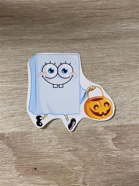 Spongebob Ghost Sticker Etsy