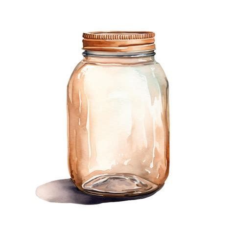 Premium Psd Realistic Watercolor Empty Glass Container