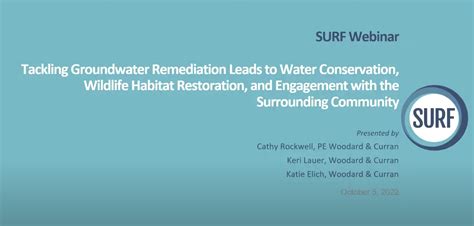 Surf Webinar Tackling Groundwater Remediation Leads To Sustainable