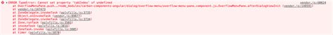 Overflow Menu Showing Cannot Set Property TabIndex Of Undefined