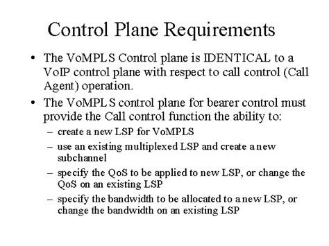 Control Plane Requirements