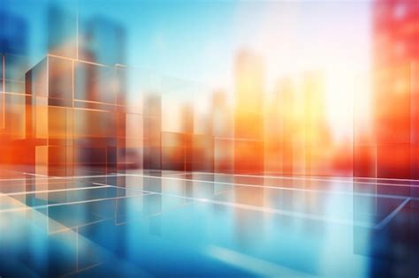Blur Abstract Sunlight With Glass Wall Of Modern Building Premium Ai