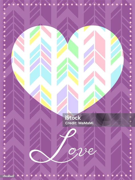 벡터 매끄러운 지오메트리 쉐브론 패턴 파스텔 색상의 지그재그 모자이크 하트 실루엣 기호 프레임 패턴 초대 인사말 카드 템플릿 지오메트리 와이어 패턴 갈매기표 수장에 대한