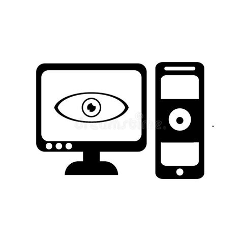 Monitor And Computer Mouse Icon Vector Sign And Symbol Isolated On White Background Monitor And