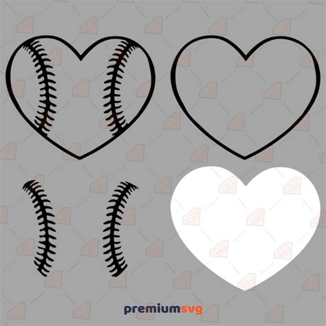 Baseball Heart Svg Premiumsvg
