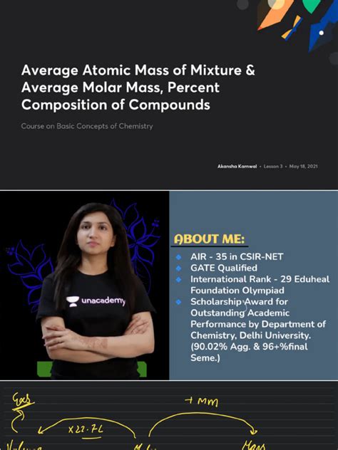 Average Atomic Mass Of Mixture Average Molar Mass Percent Composition