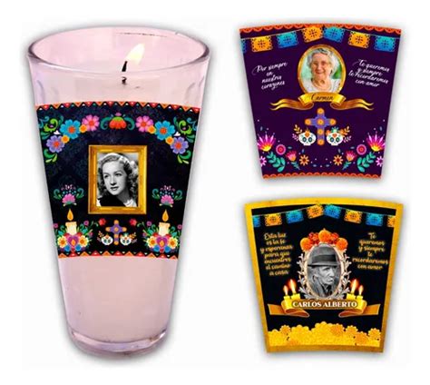 Comprar Plantillas Veladoras Día De Muertos 3 Tamaños Png