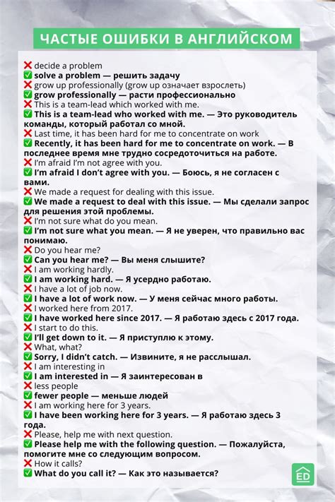 Частые ошибки в английском Learn English Words English Idioms Learn English Vocabulary