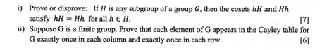I ﻿prove Or Disprove If H Is Any Subgroup Of A