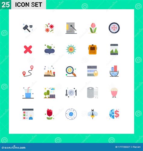 Set Of 25 Vector Flat Colors On Grid For Nature Floral Wedding Flora