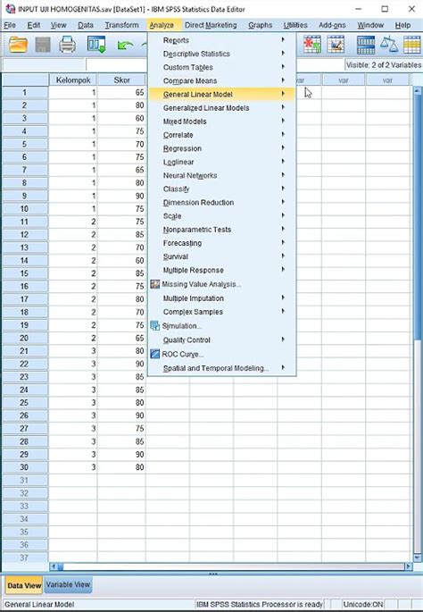 Cara Singkat Uji Homogenitas Dengan Spss Uji Homogenitas Spss Shorts