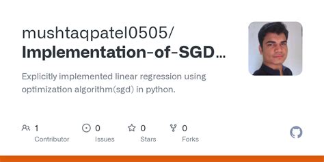 Github Mushtaqpatel0505implementation Of Sgd For Linear Regression