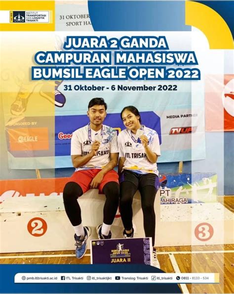 JUARA 2 GANDA CAMPURAN MAHASISWA DI KEJUARAAN BULUTANGKIS TERBUKA