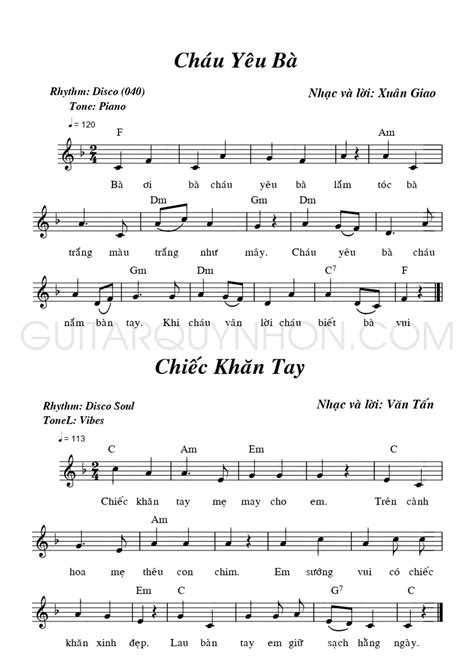 Tuyển tập Sheet nhạc thiếu nhi Shop Guitar Quy Nhơn