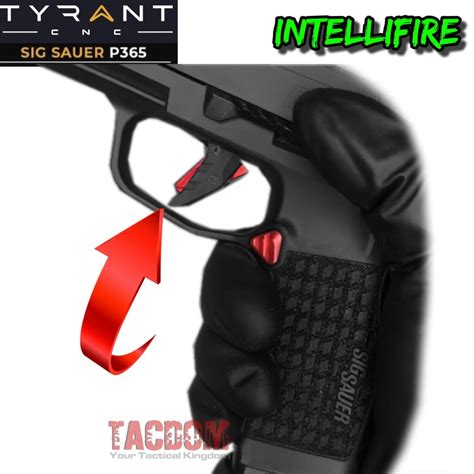 Tyrant Designs Cnc Intellifire Trigger For Sig Sauer P365 Black Red