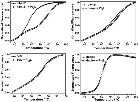 Fret Melting Curves Of Dna Sequences Htel 21 C Myc Bcl2 And Duplex Download Scientific
