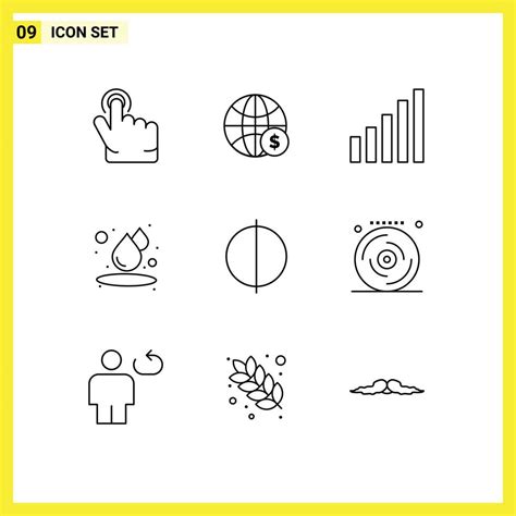 Conjunto Moderno De 9 Contornos Y Símbolos Como Conexión Digital De