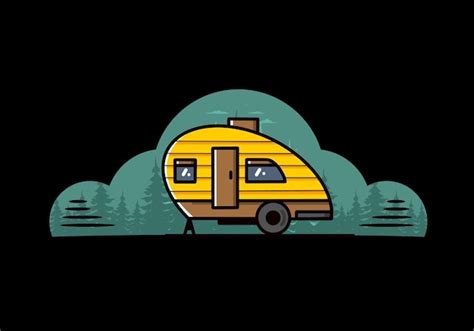 Premium Vector Teardrop Camper Vintage Illustration Design
