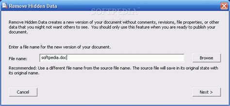 Hidden Data Removal In Microsoft Office Softpedia