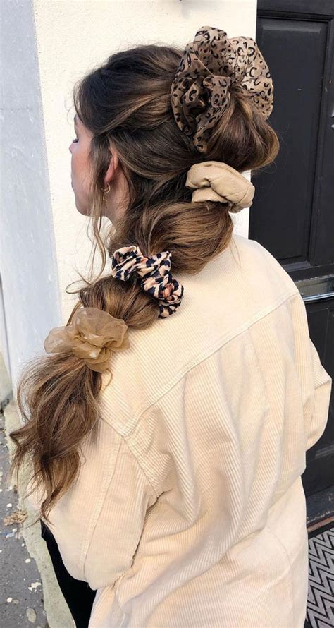 30 Cute Bubble Braid Hairstyles Leopard Scrunchies Bubble Braids I