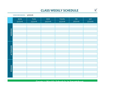 Free Printable Class Schedule Templates Excel Word Pdf College
