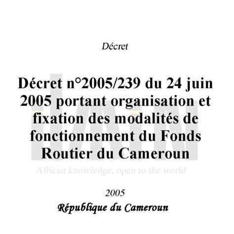 Code électoral Du Cameroun Loi N° 2012001 Du 19 Avril 2012 Portant