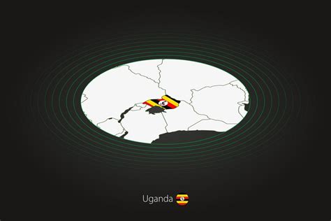 Uganda Map In Dark Color Oval Map With Neighboring Countries 22396469