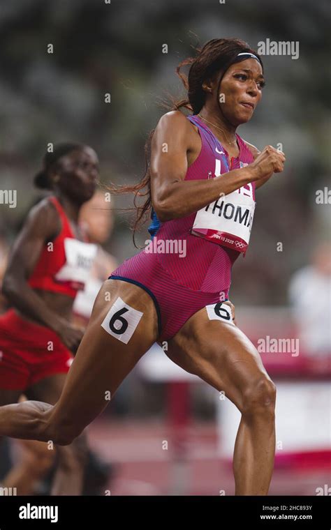 Gabrielle Thomas Participating In The Semi Final Of The 200 Meters Of