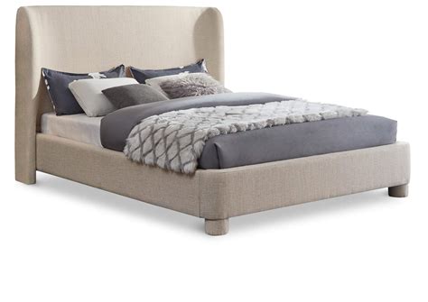 Penny Beige Polyester Fabric King Bed