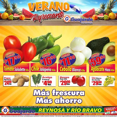Ofertas Súper Guajardo frutas y verduras 25 al 27 de julio