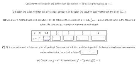 Solved Consider The Solution Of The Differential Equation Chegg