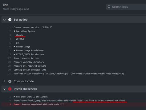 CI Failing With Brew Command Not Found Issue 160 Asdf Community