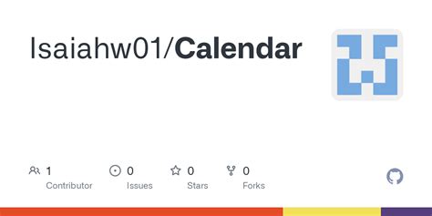 GitHub Isaiahw Calendar
